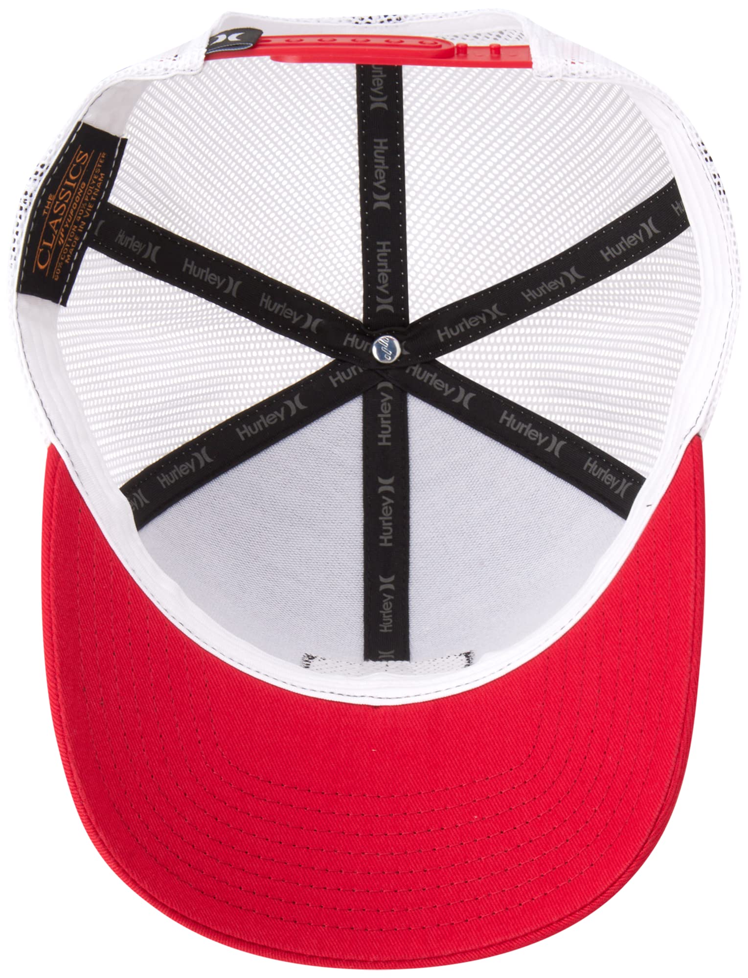 Hurley Men's Caps - Fairway Trucker Mesh Panel Baseball Cap Trucker Hat - Snap Back Hats for Men, Size One Size, Team Red