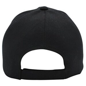 Baseball Cap Hat Men Women - classic adjustable plain blank, BLK