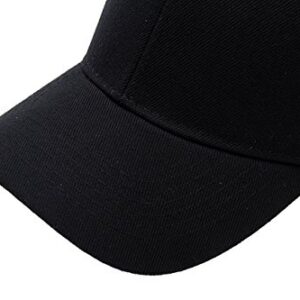 Baseball Cap Hat Men Women - classic adjustable plain blank, BLK