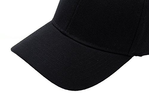 Baseball Cap Hat Men Women - classic adjustable plain blank, BLK