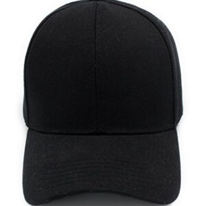 Baseball Cap Hat Men Women - classic adjustable plain blank, BLK