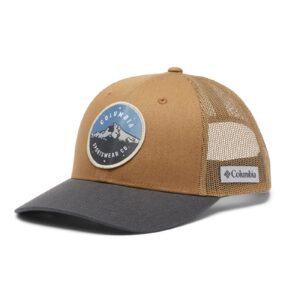 columbia mesh snap back hat, ball cap, one size, delta/shark/mt hood cicle patch, one size