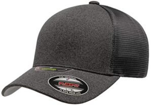 flexfit unisex adult flexfit melange unipanel trucker cap, dark grey, large-x-large us