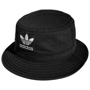 adidas originals washed bucket hat, black/white, one size