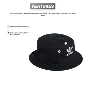 adidas Originals Washed Bucket Hat, Black/White, One Size