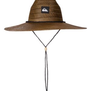 Quiksilver mens Pierside Straw Lifeguard Beach Straw Sun Hat, Dark Brown, Small-Medium US