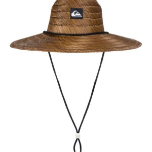 Quiksilver mens Pierside Straw Lifeguard Beach Straw Sun Hat, Dark Brown, Small-Medium US