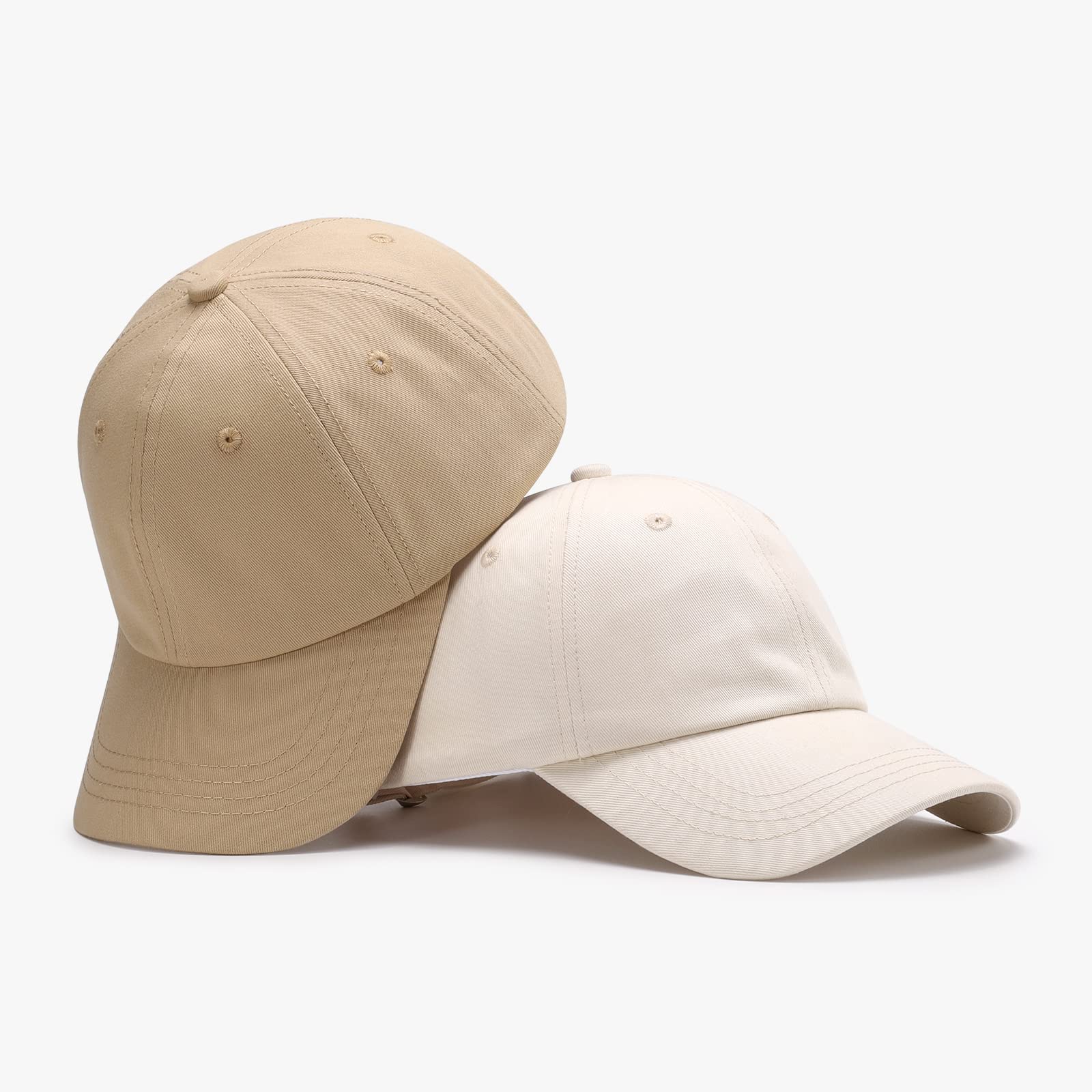 Quanhaigou Low Profile Baseball Cap for Men Women - Cotton Dad Hat-Classic Adjustable Unconstructed Plain Hat (Khaki)