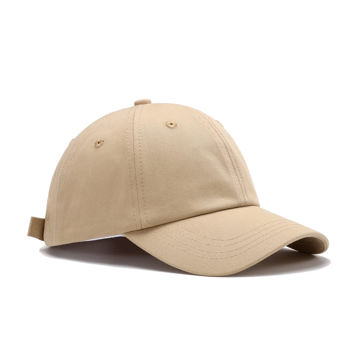 Quanhaigou Low Profile Baseball Cap for Men Women - Cotton Dad Hat-Classic Adjustable Unconstructed Plain Hat (Khaki)