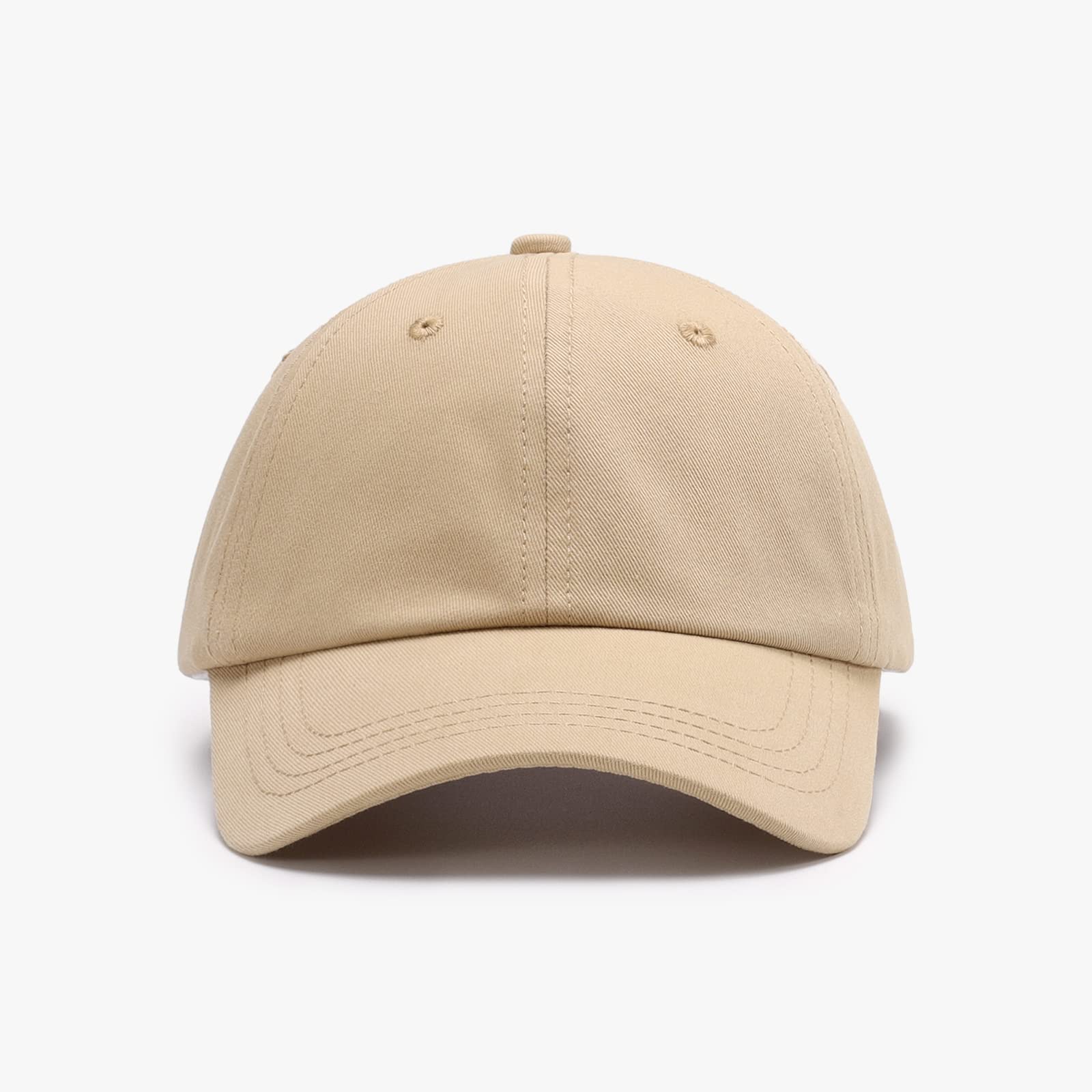 Quanhaigou Low Profile Baseball Cap for Men Women - Cotton Dad Hat-Classic Adjustable Unconstructed Plain Hat (Khaki)