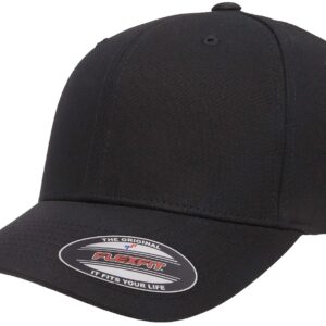 Flexfit Cotton Twill Fitted Cap, Black, Small/Medium