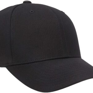 Flexfit Cotton Twill Fitted Cap, Black, Small/Medium