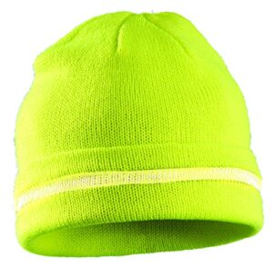 occunomix mens reflective beanie skull-caps, yellow, knitted cap us