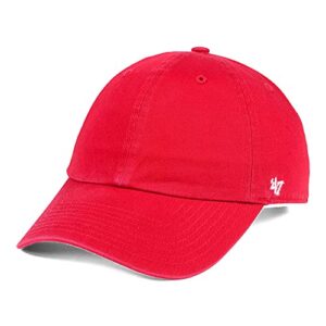 '47 blank classic clean up cap, adjustable plain baseball hat for men and women – red