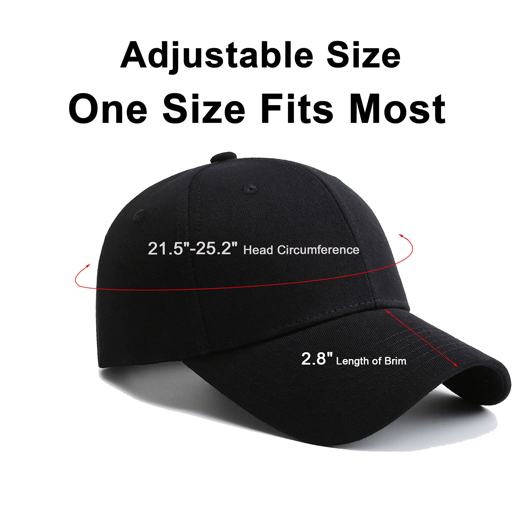 PFFY 2 Packs Baseball Cap Golf Dad Hat for Men and Women Hat Black+Blue