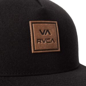 RVCA Men's Adjustable Snapback Brim Hat, CURVED TRUCKER/BLACK, 1SZ