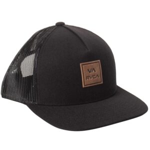 RVCA Men's Adjustable Snapback Brim Hat, CURVED TRUCKER/BLACK, 1SZ