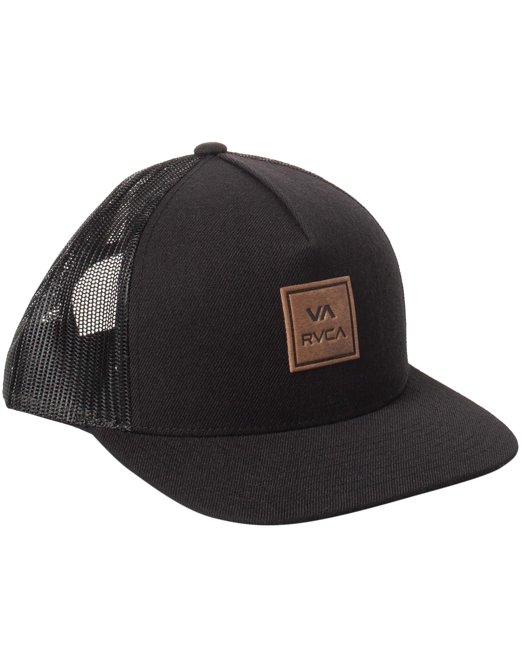 RVCA Men's Adjustable Snapback Brim Hat, CURVED TRUCKER/BLACK, 1SZ