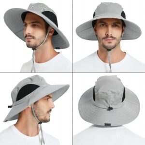 EINSKEY Unisex Sun Hat, Waterproof Wide Brim Bucket Hat Packable Boonie Hat for Fishing Hiking Gardening Safari Beach