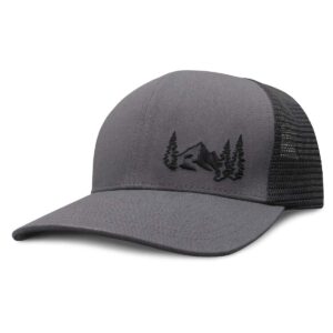 grace folly trucker hat for men or women- many cool designs (mountain- gray)