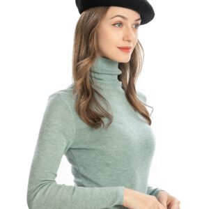 ZLYC Wool French Beret Hat Solid Color Beret Cap for Women Girls (Black)