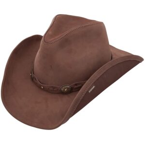 stetson men's roxbury shapeable leather cowboy western hat, mocha, x-large