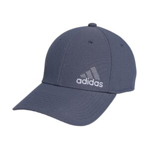 adidas men's release 3 structured stretch fit cap, onix grey/light onix grey/white, large-x-large