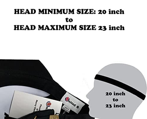 United S Men Women Fashion Baseball Cap, 100% Cotton Twill, Black, Unisex-Adults