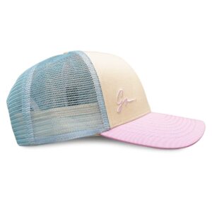 grace folly beach trucker hats for women- snapback baseball cap for summer (classic blue & lavender)