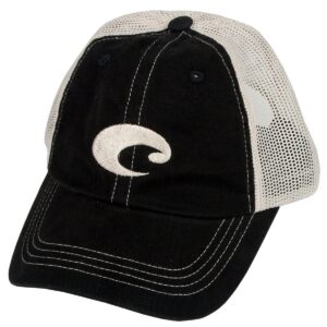 costa del mar teen trucker hat, black + stone, one size us