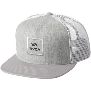 rvca men's va all the way trucker, heather grey/black