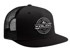 joe's usa koloa surf thruster logo mesh back trucker hat in black with white logo