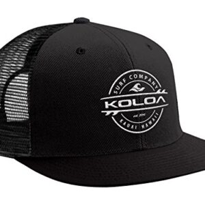 Joe's USA Koloa Surf Thruster Logo Mesh Back Trucker Hat in Black with White Logo