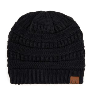 C.C Exclusives Cable Knit Beanie - Thick, Soft & Warm Chunky Beanie Hats (HAT-20A) (Black)