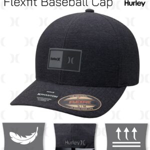 Hurley Men's Caps - Phantom Flexfit Baseball Cap - Fitted Hats for Men (S-XL), Size Large-X-Large, Black