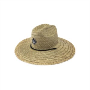 volcom men's quarter straw hat, natural, small