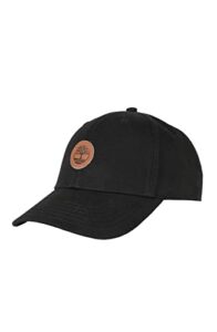 timberland men's baseball cap with leather patch logo, black