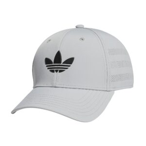 adidas originals men's beacon structured precurve snapback cap, stone grey/black, one size