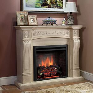 PuraFlame Western Electric Fireplace Insert with Fire Crackling Sound, Remote Control, 750/1500W, Black, 25 63/64 Inches Wide, 23 3/16 Inches High