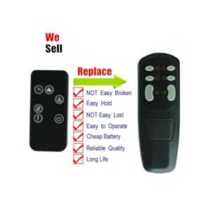 Hotsmtbang Replacement Remote Control for Royal Slim60Z BI60Z Inset Fire Wall Mounted Electric Fireplace Heater