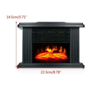 Goudergo 3D Electric Fireplace,1000W Small Air Heater,Adjustable Heater for Living Rooms & Bedrooms & Basements & RVs & Garages & Apartments,Etc