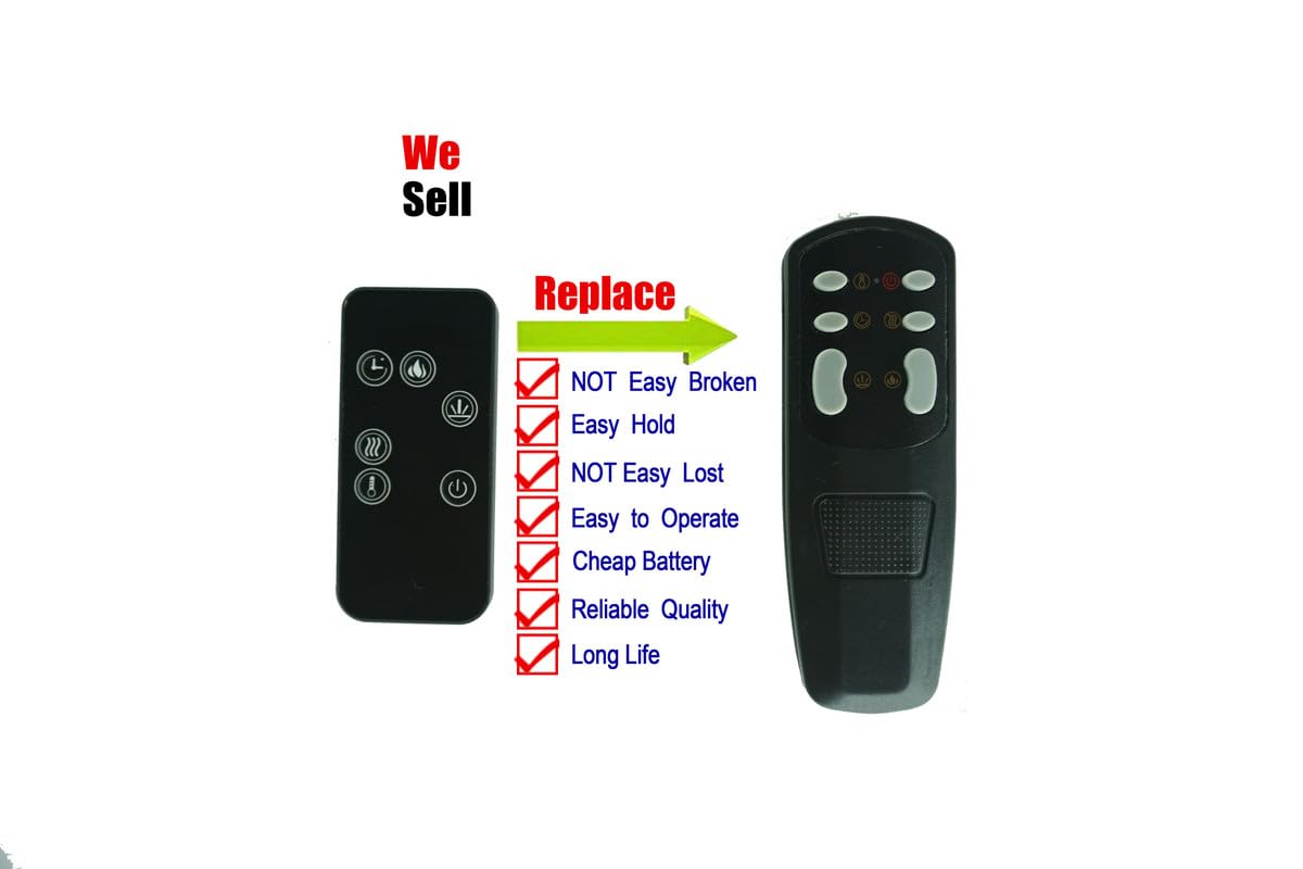 Remote Control for Jarka&Co JC-EFITJ23B3-UK JC-EFITJ23B2-UK EFW-TJ34A Inset Fire Wall Mounted Electric Fireplace Heater