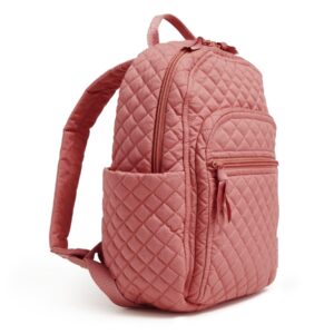 Vera Bradley Women's Cotton Small Backpack, Terra Cotta Rose - Recycled Cotton, One Size