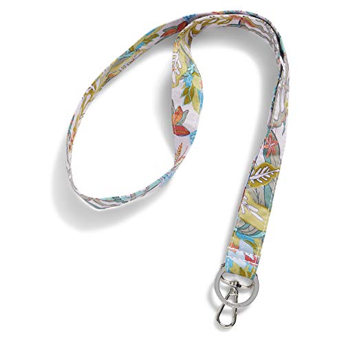 Vera Bradley Women's Cotton Wide Lanyard, Rain Forest Canopy - Recycled Cotton, One Size