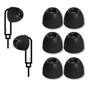 comply foam smartcore series round 2.0 ear tips for wired devices and iems | ultimate comfort | unshakeable fit | techdefender| large, 3 pairs