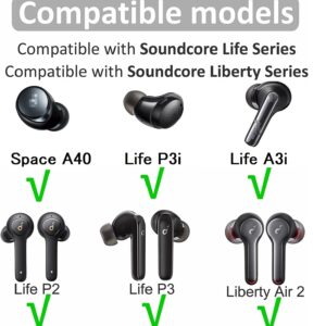 BLLQ Memory Foam Ear Tips Compatible with Soundcore Life P3 / P3i / Liberty 3 Pro/Space A40 and Other Soundcore TWS Earbuds, Foam Ear Buds Ear Cap Ear Plug Eartips, LMS 3 Size 3 Pairs, White