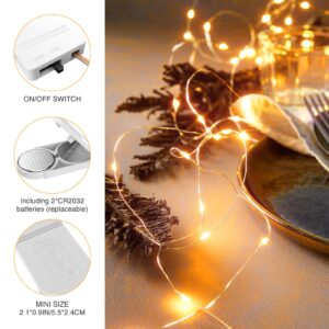 Onforu 16 Pack Fairy Lights Battery Operated String Lights, 6.5ft 20 Mini LED Lights, IP67 Waterproof Warm White Fairy Lights, Twinkle Lights for Mason Jar Wedding Centerpiece Decor Christmas Bedroom