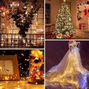 3-Pack 78FT Fairy Lights Battery Operated with Timer & Remote, Waterproof 240 LED Twinkle String Lights Outdoor Indoor 8 Modes for Christmas, Bedroom, Dorm, Wedding, Tree, Mason Jar, Party(Warm White)