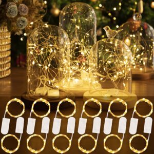 hxweiye 12 pack fairy lights battery operated, warm white 7ft 20led mini firefly starry lights for indoor outdoor mason jars halloween thanksgiving