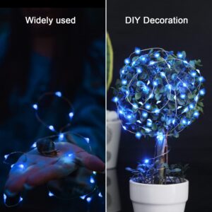 Lotenten Fairy Lights Battery Operated,2 Pack 19FT 60 Led Waterproof Mini Battery Powered String Twinkle Lights Lights for Bedroom, Christmas, Parties, DIY,Wedding,Bedroom Decoration(Blue)